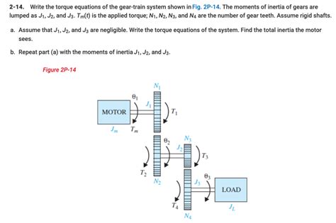 solved 2 14 write the torque equations of the gear train