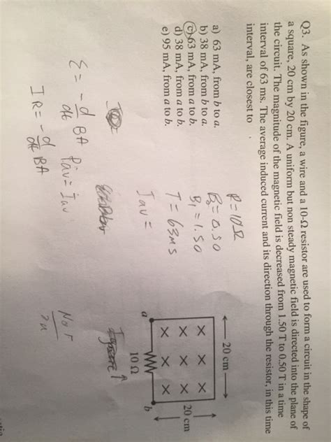 Solved As Shown In The Figure A Wire And A 10 Ohm Resistor