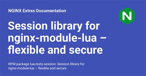 Session Library For Nginx Module Lua Flexible And Secure Nginx
