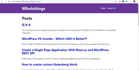 Github Brdhananiheadless Wordpress With Gatsby This Site Is Using Gatsby Js As Front End And