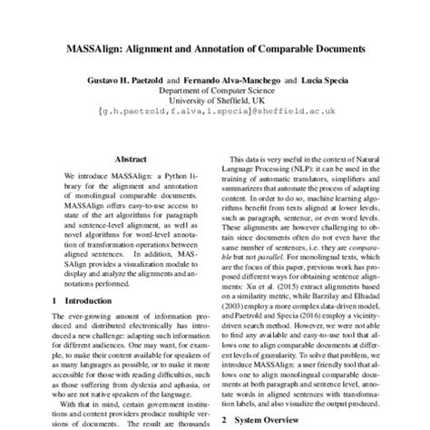 Massalign Alignment And Annotation Of Comparable Documents Acl Anthology