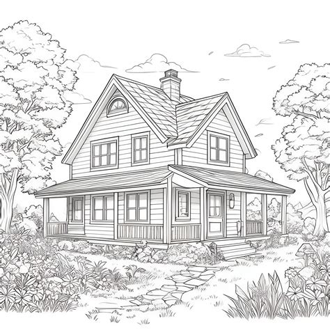 Best House Coloring Pages Free Printable Pdf