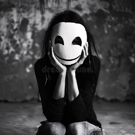 Hidden Emotions Behind A Smiling Mask Stock Illustration Illustration
