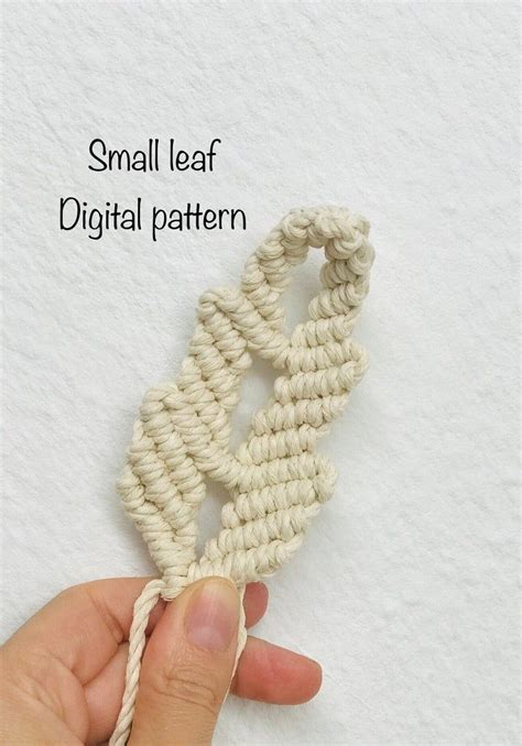 PDF Pattern Macrame Leaves Macramé Pattern BEGINNER Macrame Leaf Pattern Step by Step