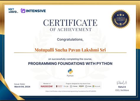 Sneha Sri Motupalli On Linkedin Python Codingskills Certification