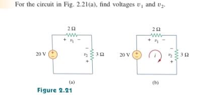 Solved For The Circuit In Fig 2 21 A Find Voltages V 1 Chegg Com