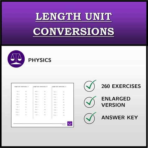 Length Unit Conversions Printable Worksheet By Math And Physics Worksheets