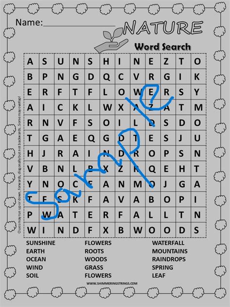 Nature Word Search Puzzle Made By Teachers