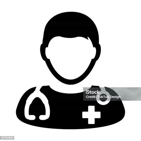 의사가 아이콘 벡터 의료 상담 남성 의사 사람 아바타 청진 기와 교차 하는 상징 문양 그림 건강관리와 의술에 대한 스톡 벡터 아트 및 기타 이미지 건강관리와 의술 검은