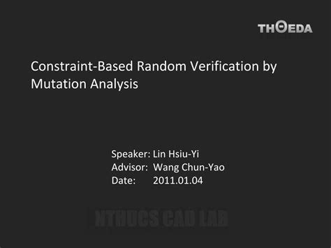 Ppt Constraint Based Random Verification By Mutation Analysis Powerpoint Presentation Id 6338078