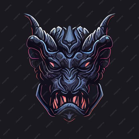 Onix Máscara De Demonio Diseño Plano Vector Icono De Máscara Artonix Vector Premium