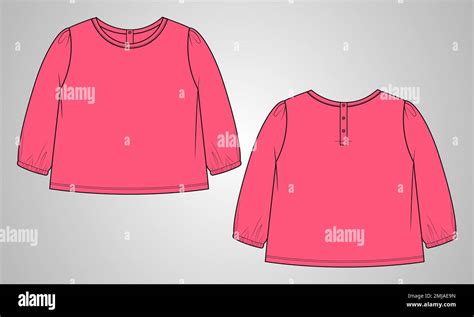 T Shirt Overall Technical Fashion Flat Sketch Vector Illustration