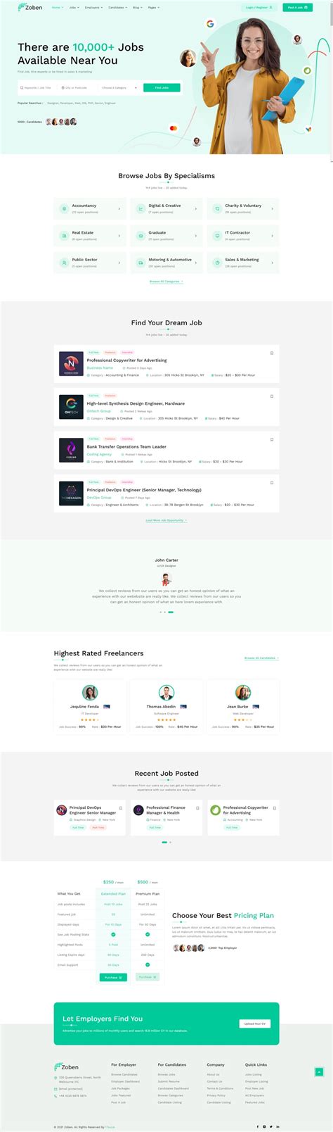 求职招聘前端网页模板，html招聘类网站源码 17素材网