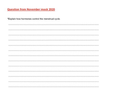 Hormones And The Menstrual Cycle Teaching Resources