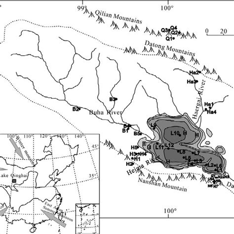 Map Of Surface Sample Sites In The Lake Qinghai Basin Download Scientific Diagram