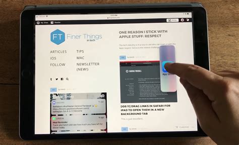 ตวอยางการใช Multitasking ใน iOS ดวยมอเดยวเพอเปดใช แอปท Split View บน iPad Pro