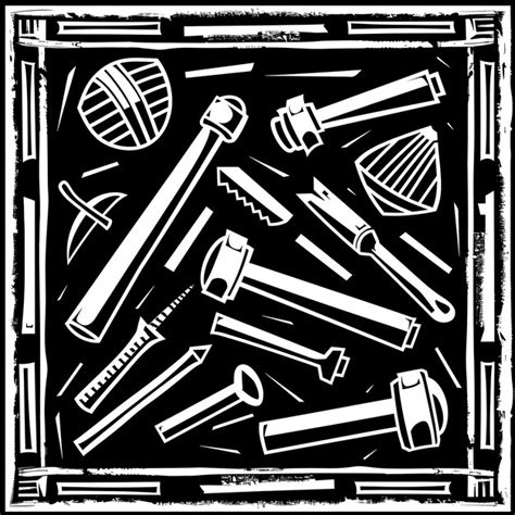 Premium Photo Frame Of Stonemasons Shop Cnc Art With Chisel Frame And Mallet Symbo Cnc Die Cut