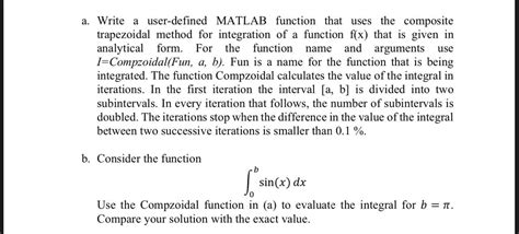 Solved Use A Write A User Defined Matlab Function That Uses