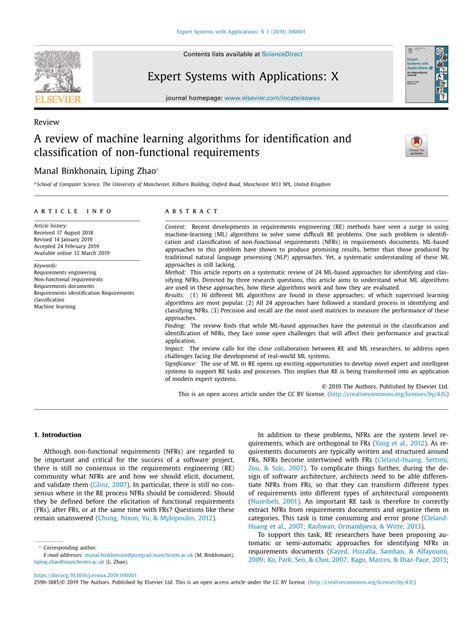 Pdf A Review Of Machine Learning Algorithms For Identification And