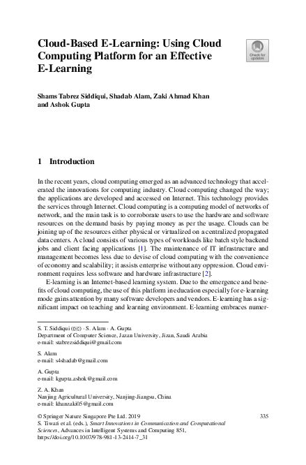pdf cloud based e learning using cloud computing platform for an