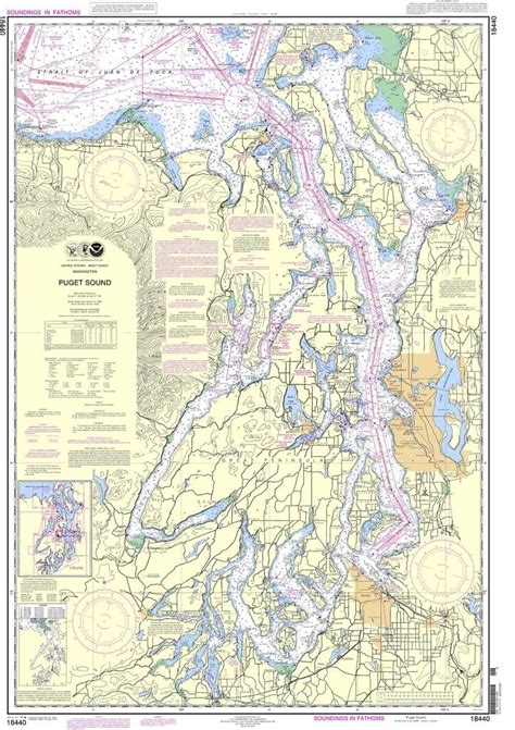 Noaa Nautical Chart 18440 Puget Sound Nautical Chart Wall Art