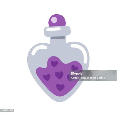 유리 병에 마법의 물약 마법의 엘릭시르 연금술 음료 독약 요술과 연금술 손으로 그린 플랫 벡터 일러스트레이션 건강관리와 의술에