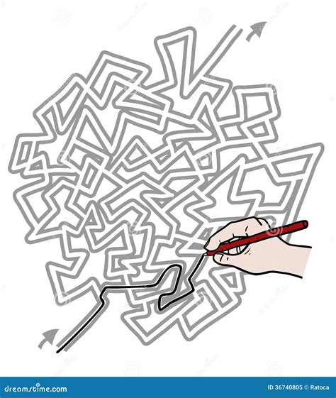 Solution Maze Stock Vector Illustration Of Amusement 36740805