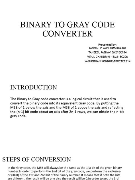 Binary To Gray Code Converter Pdf