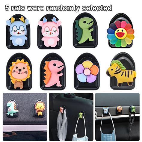 5 ชิ้น สาย Usb หูฟัง ที่เก็บกุญแจรถ ตะขอกาว อุปกรณ์เสริมในรถยนต์ การ์ตูน ตะขอรถ ออแกไนเซอร์ คลิป