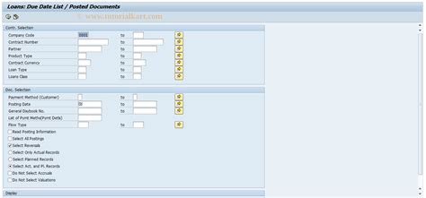 Fmn9 Sap Tcode Loans Due Date List For Posted Document