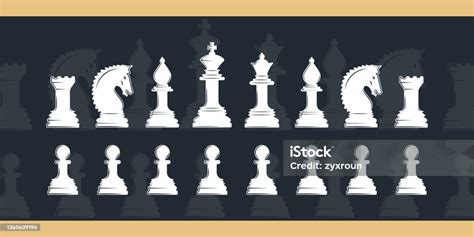 체스 조각 벡터 일러스트 템플릿 아이콘 그래픽 디자인세트 검은 배경에 체스맨 아이콘의 번들 컬렉션 개념에 대한 스톡 벡터 아트 및 기타 이미지 Istock