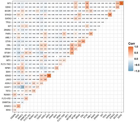Co Mutation Patterns Of Sf Mutations In Aml Patients The Heatmap Of Download Scientific