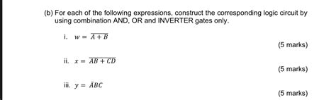 Solved B For Each Of The Following Expressions Construct Chegg