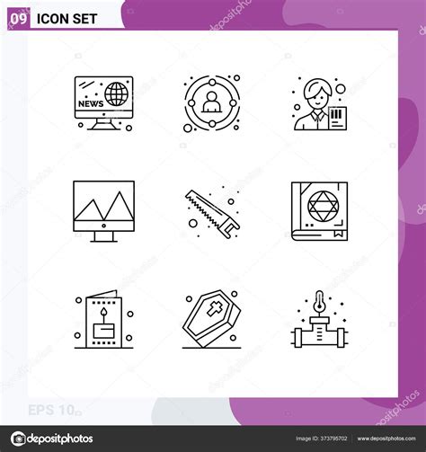 Thematic Vector Outlines Editable Symbols Hand Display Strategic