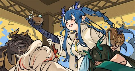 Dusk Nian Chongyue And Ling Arknights Drawn By Favilia Danbooru