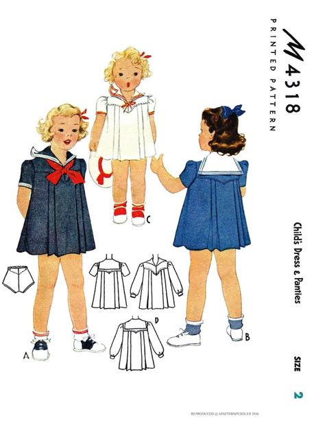 Sailor Dress Sewing Pattern M 4318 Nautical Frock Sundress Size ~2~ Pdf