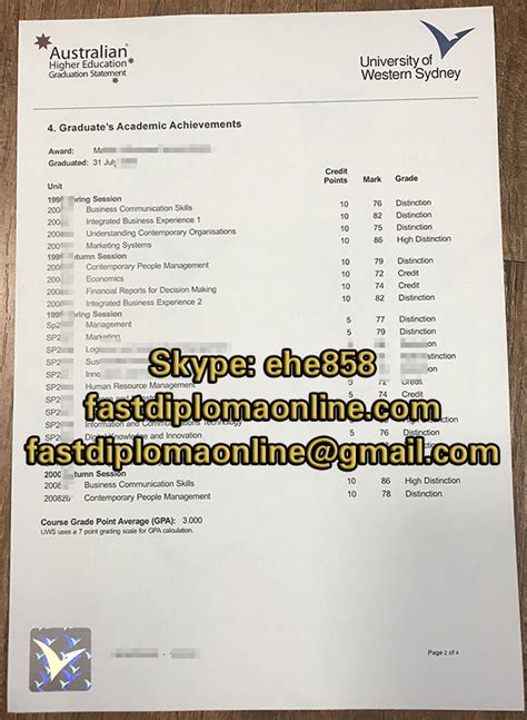 How To Get A Copy Of University Of Western Sydney Academic Transcript FastDiplomasOnline Com