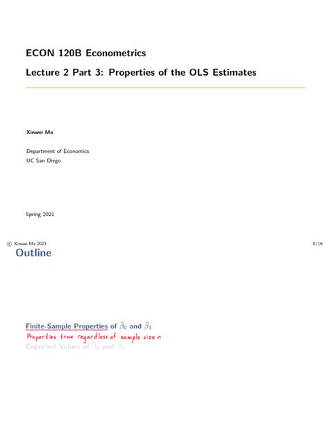 lecture 2 3 properties of the ols estimates pdf errors and