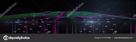 Abstract Technology Background Wireframe Wavy Graph Dotted Visual