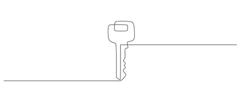 Premium Vector One Continuous Line Drawing Of House Key Real Estate