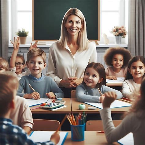 Premium Photo Preschool Teacher Teaching Students In A Classroom Ai