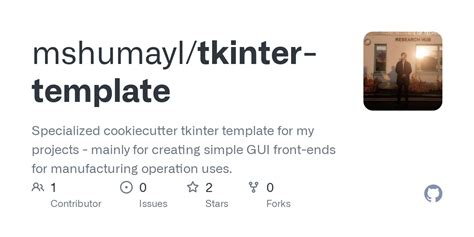 Github Mshumayl Tkinter Template Specialized Cookiecutter Tkinter Template For My Projects