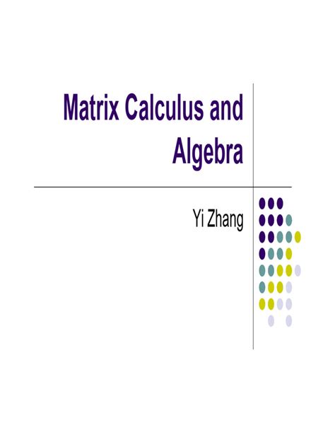 Matrixcalculusalgebra Pdf