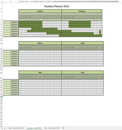 Holiday Spreadsheet Throughout Staff Vacation Planner Template