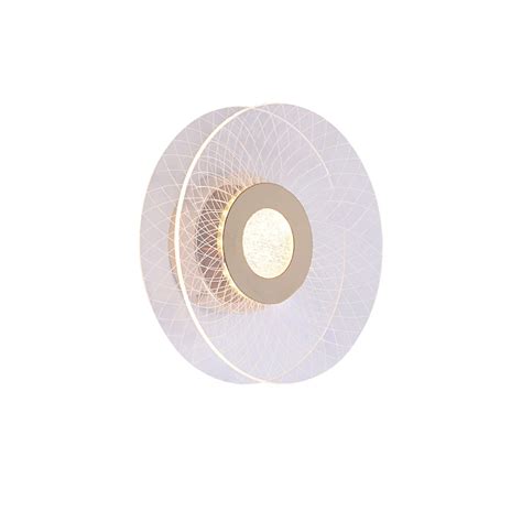 Arandela Disco Acrílico Dourado Led 7w 3000k 20cm Madeiramadeira