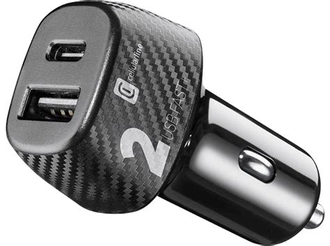 Cellularline Multipower Fast W Usb C Naar Usb A Autolader Kopen Mediamarkt
