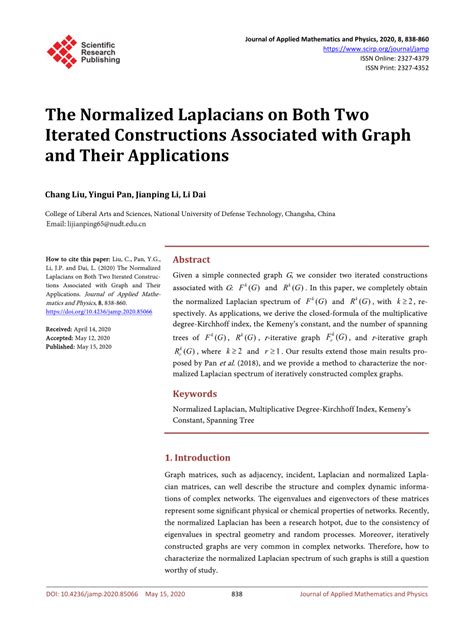 pdf the normalized laplacians on both two iterated constructions