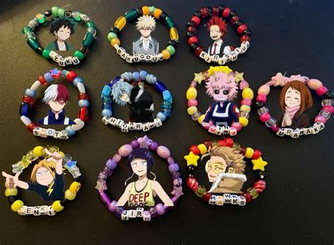 Mha Themed Jewllery My Hero Academia Bracelets Bakugo Kandi Cuff
