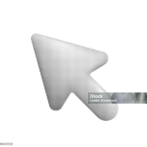 Halftone Dots Arrow Mouse Cursor Icon Computer Interface Pointer Click Here Arrow Vector Stock