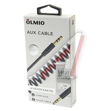 Olm038643 Кабель Jack 3 5 1 8м черный витой Olmio Olm 038643 фото цена описание